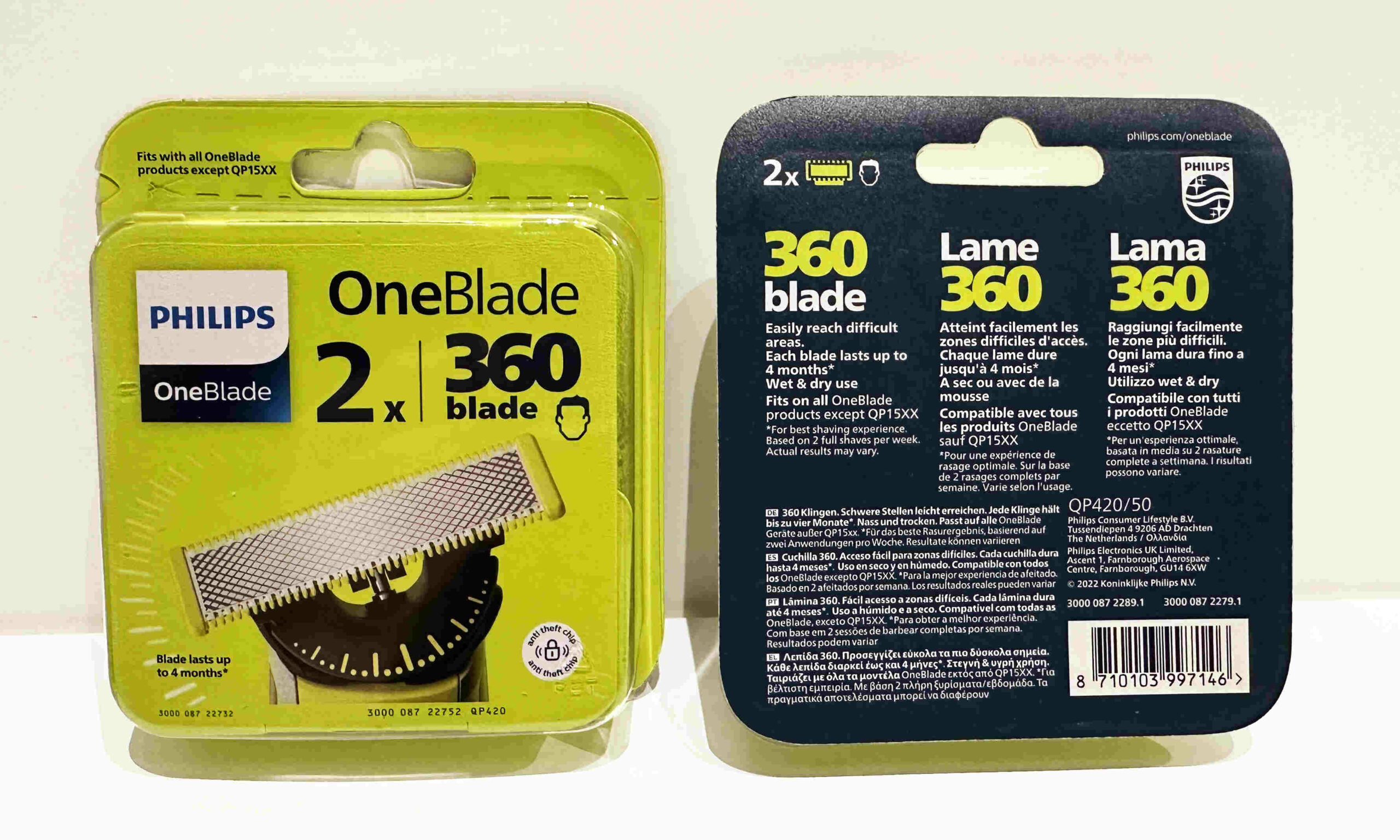 Philips OneBlade 360 -terät, 2 kpl (QP420/50) - Vaihtoterät.fi